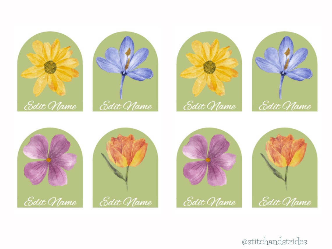 Flowers | RA Door Decorations & Classroom Name Tags | Customizable ...