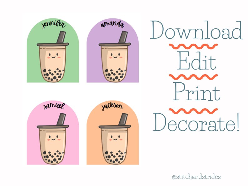 Boba | RA Door Decorations & Classroom Name Tags | Customizable Designs ...