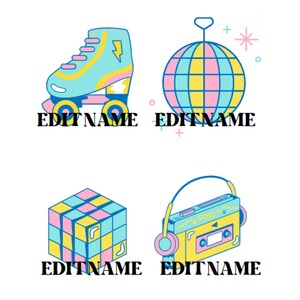 Retro 80s | RA Door Decoration & Classroom Name Tags | Customizable ...