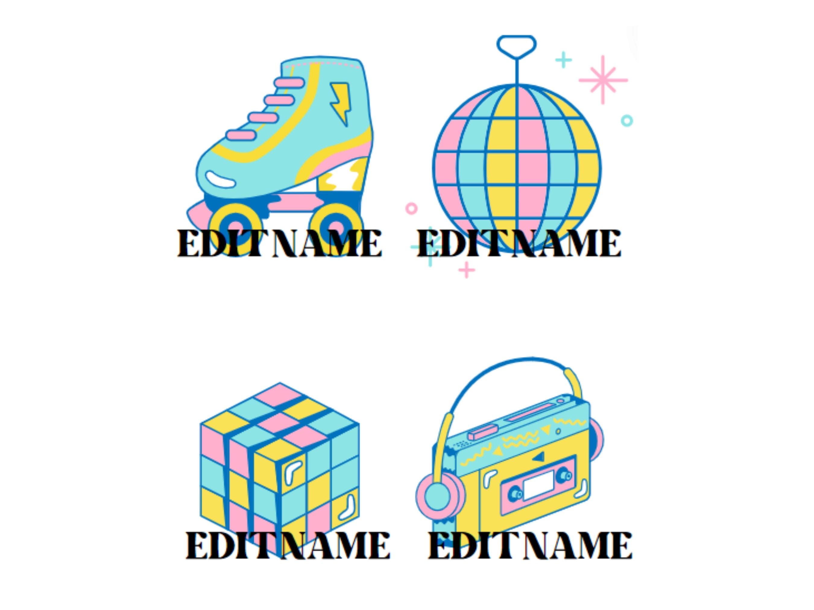 Retro 80s | RA Door Decoration & Classroom Name Tags | Customizable ...