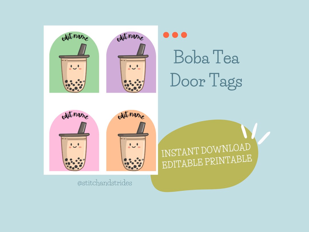 Boba | RA Door Decorations & Classroom Name Tags | Customizable Designs ...