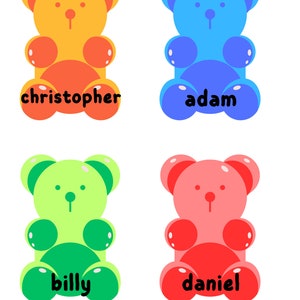 Gummy Bear RA Door Decoration & Classroom Name Tag Customizable Design ...