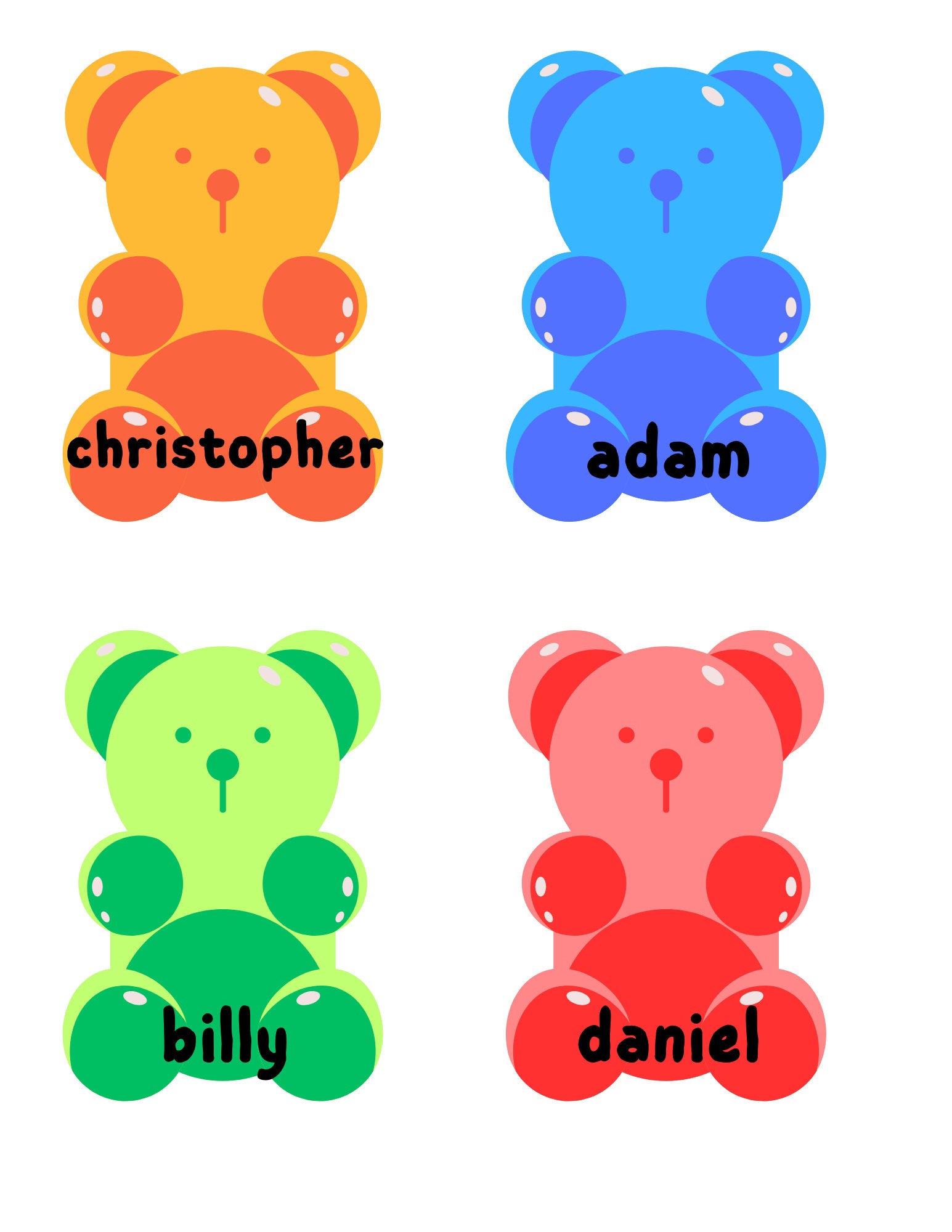 Gummy Bear RA Door Decoration & Classroom Name Tag Customizable Design ...