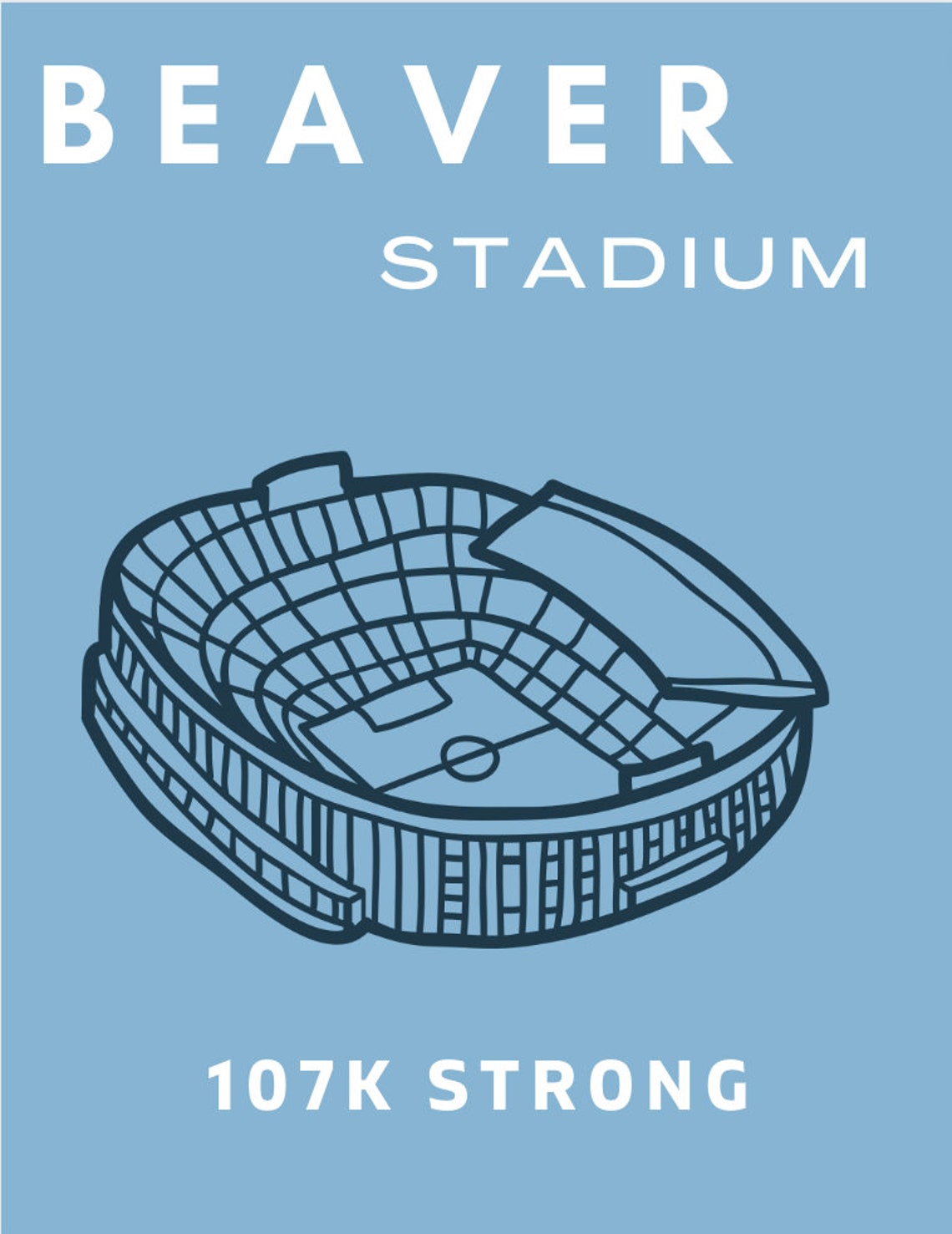 Beaver Stadium College Town Poster Penn State Digital - Etsy