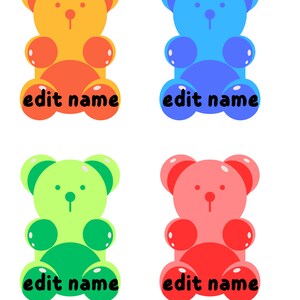 Gummy Bear RA Door Decoration & Classroom Name Tag Customizable Design ...
