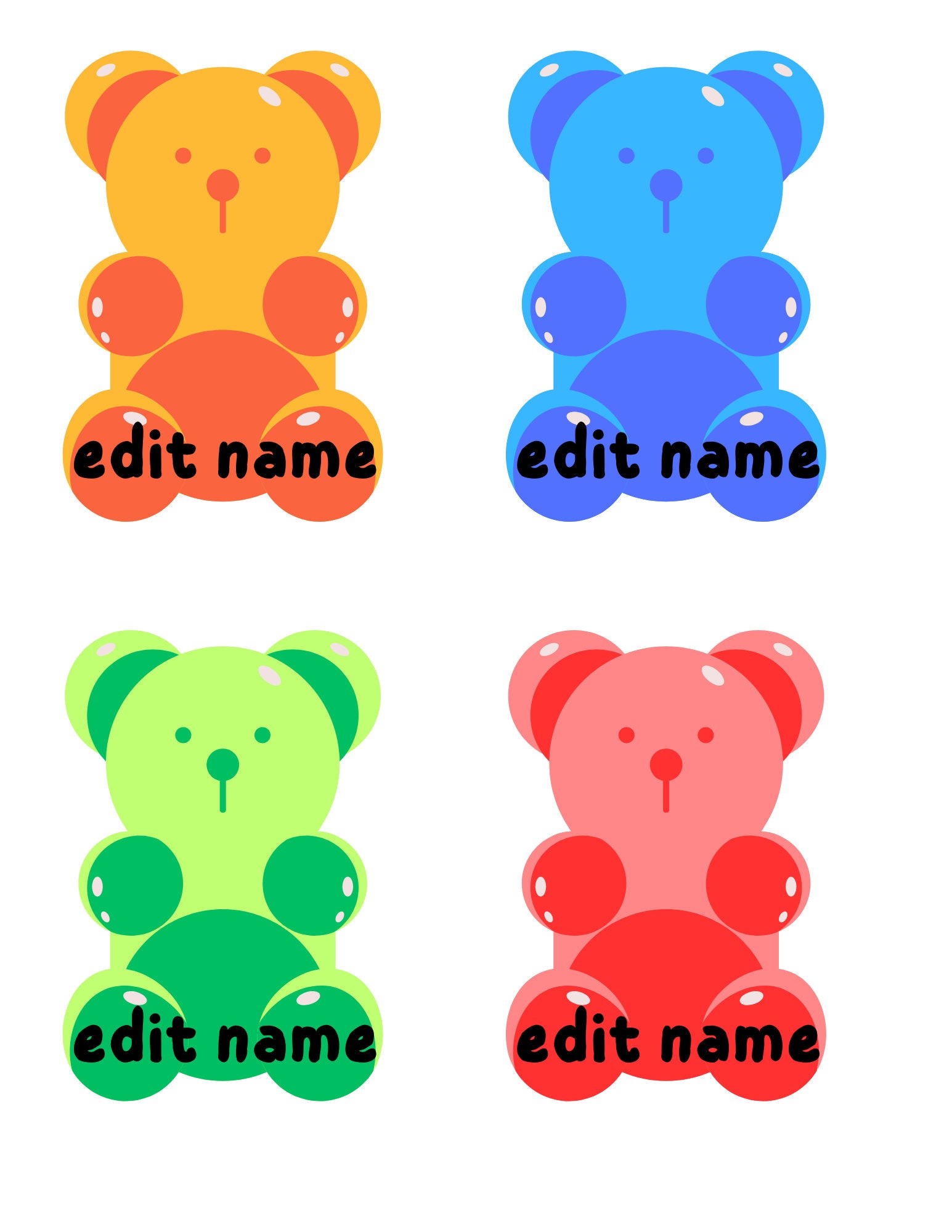 Gummy Bear RA Door Decoration & Classroom Name Tag Customizable Design ...