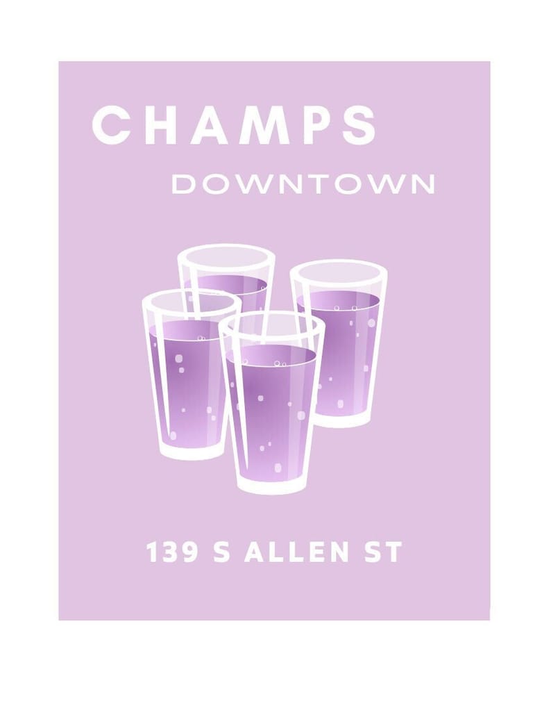 Champs Downtown College Town Poster Penn State Digital Download - Etsy