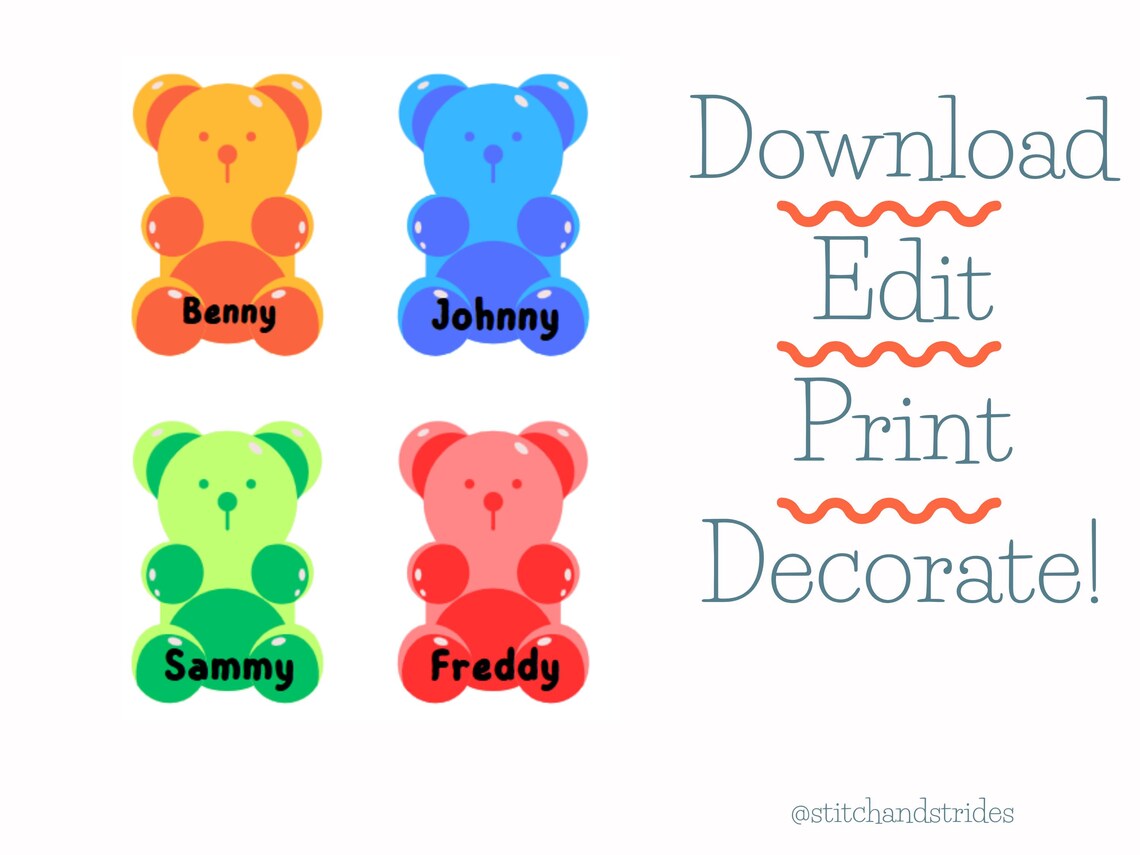 Gummy Bear | RA Door Decoration & Classroom Name Tag | Customizable ...