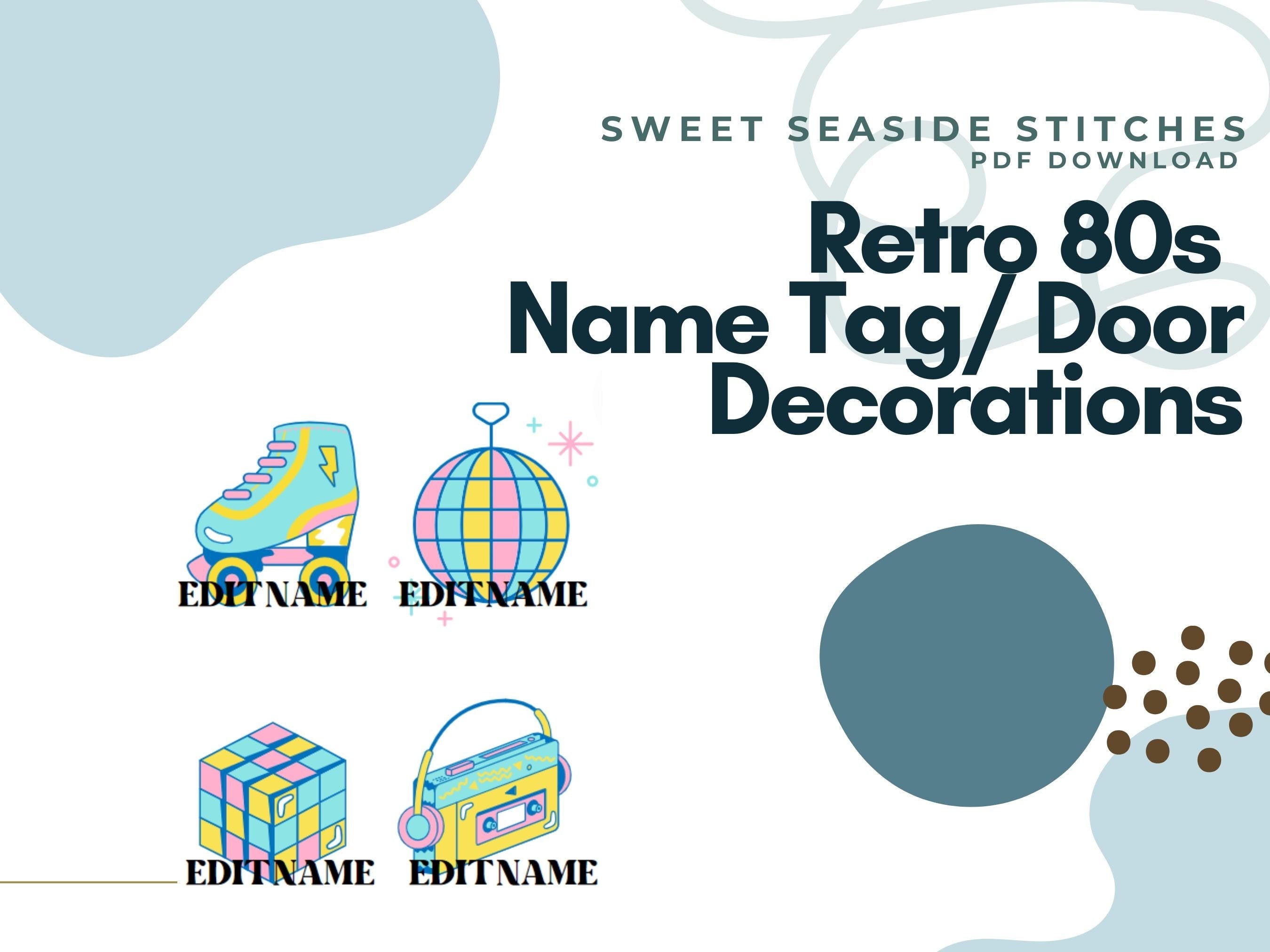 Retro 80s | RA Door Decoration & Classroom Name Tags | Customizable ...