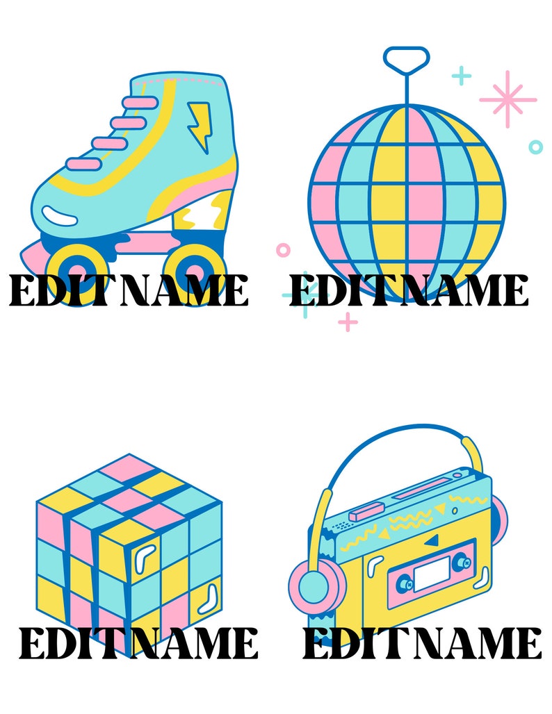 Retro 80s RA Door Decoration & Classroom Name Tags - Etsy