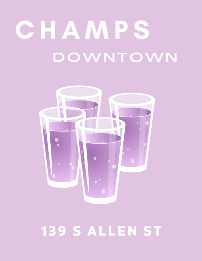 Champs Downtown College Town Poster Penn State Digital Download - Etsy