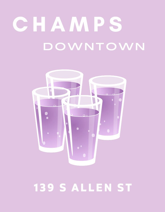 Champs Downtown College Town Poster Penn State Digital Download - Etsy