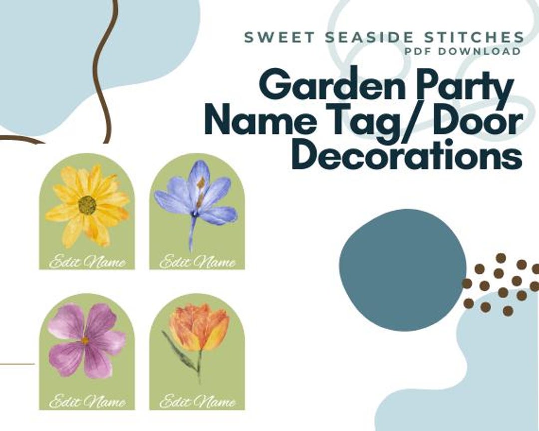 Flowers RA Door Decorations & Classroom Name Tags Customizable Designs ...