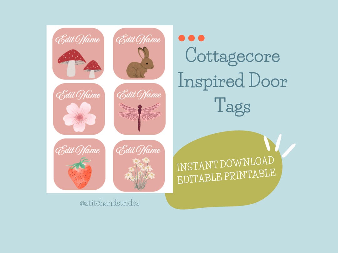 Cottagecore | RA Door Decoration & Classroom Name Tag | Customizable ...