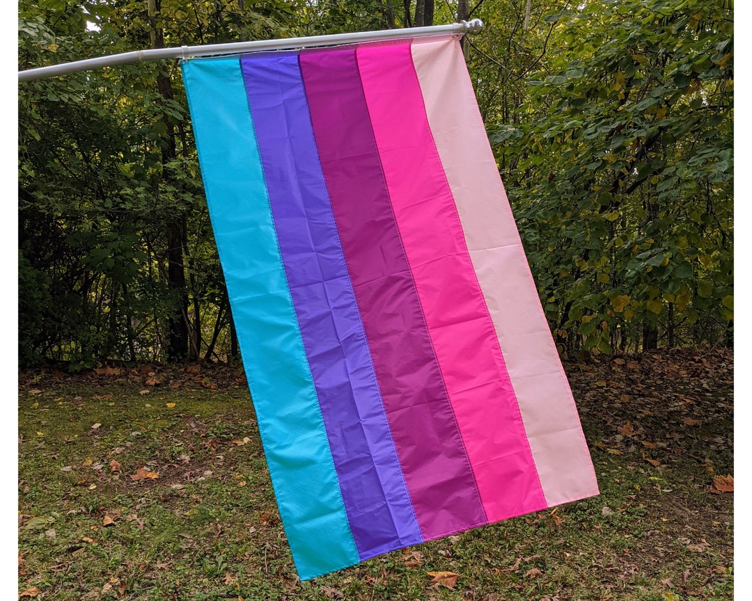 Bi Lesbian Pride Flag - Handmade, Queer Made, Stitched Stripes! - Etsy