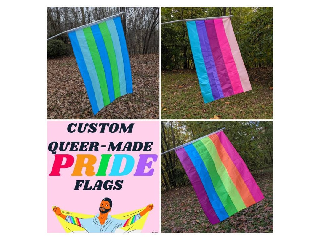 Custom Queer-made Pride Flags - Asexual, Bisexual, Pansexual, Lesbian ...