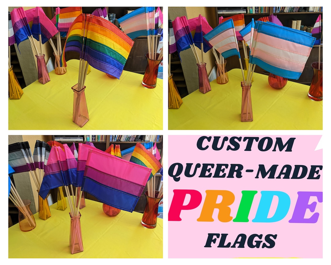 Custom Mini Hand Flag Pride Flags - Queer Made, Handmade - Gay, Lesbian ...