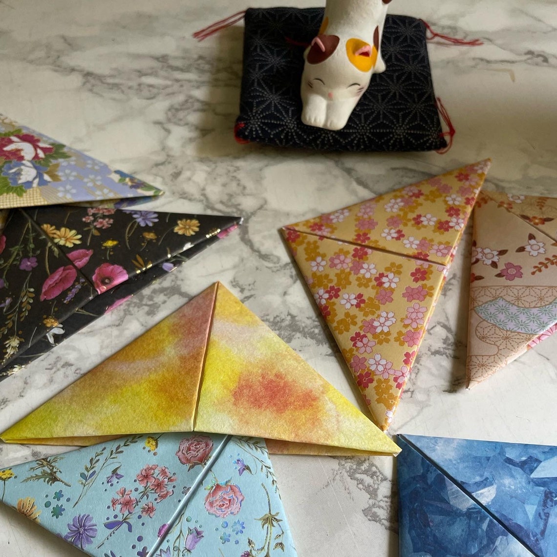 100 Origami Patterned Bookmarks Grab Bag Japanese Crafts Booklovers - Etsy