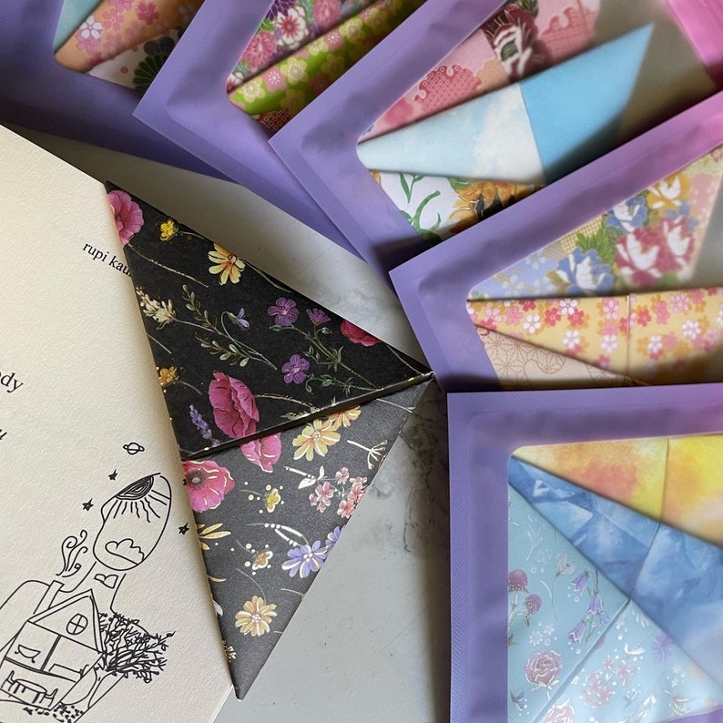 100 Origami Patterned Bookmarks Grab Bag Japanese Crafts Booklovers - Etsy