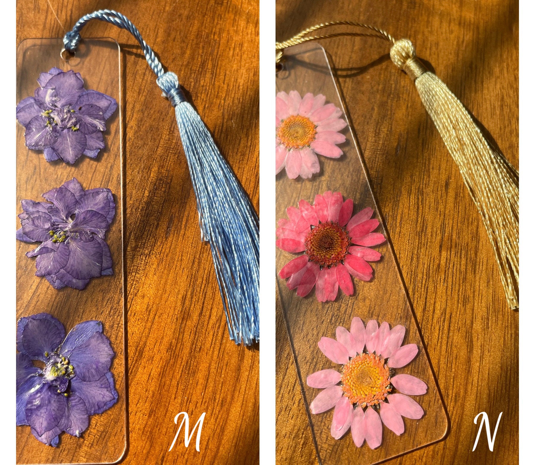 Dried Floral Acrylic Bookmarks Flower Gift Booklovers - Etsy