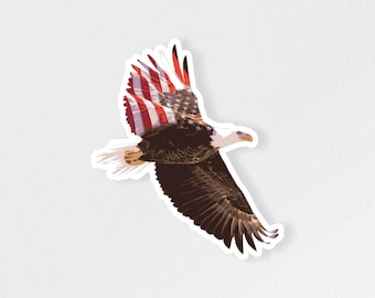 American Flag Eagle Sticker - Etsy