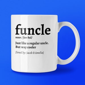 Funcle Definition Mug Uncle Gift Personalised Birthday Present for ...