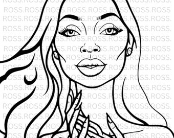 Sip and Paint DIY Canvas Template Printable Outline - Etsy