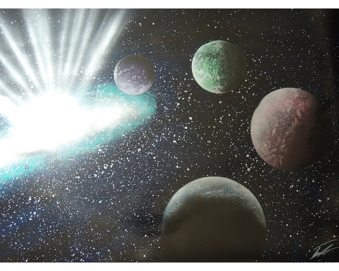 Galaxy Spray Paint Art - Birthing of Planets - Etsy