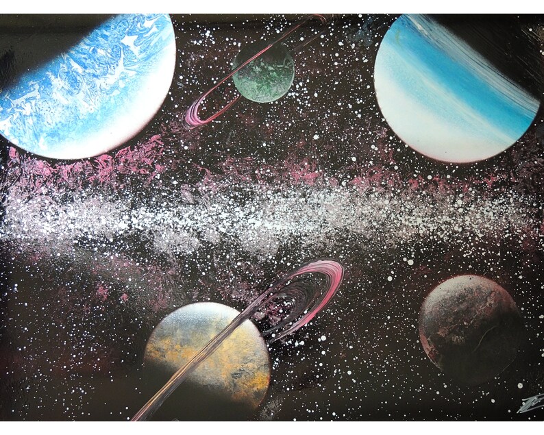 Galaxy Spray Paint Art Crowded Galaxy - Etsy