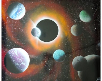 Galaxy Spray Paint Art - Galactic Space Beam - Etsy