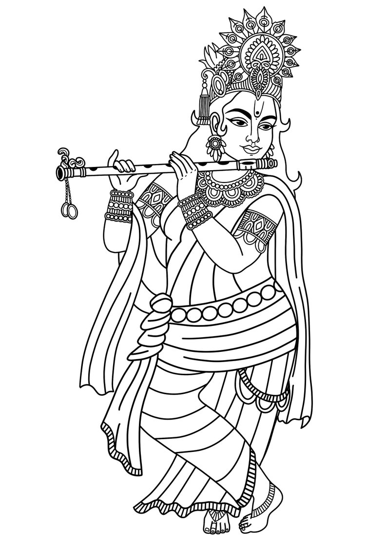 Indian Cultural Art Digital Coloring Pages Printable - Etsy
