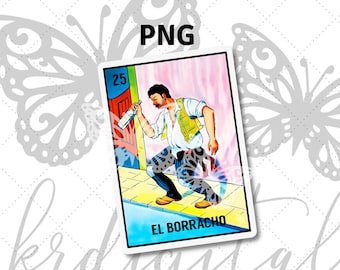 El Borracho Loteria Card - Etsy