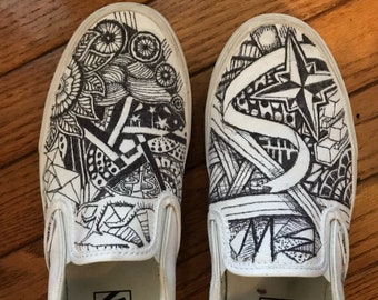 Hand Drawn Shoes - Etsy