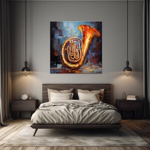 Tuba Music Colourful Painting Style Canvas Print, Musical Instrument ...