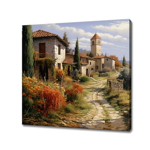 A Village in Turkey Art Print | Canvas Wall Hanging Picture | Colourful ...