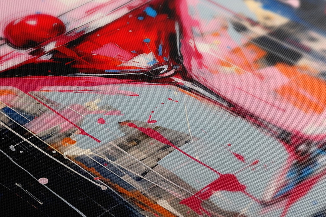Cosmopolitan Cocktail Abstract Painting Canvas Print Art | Bar ...