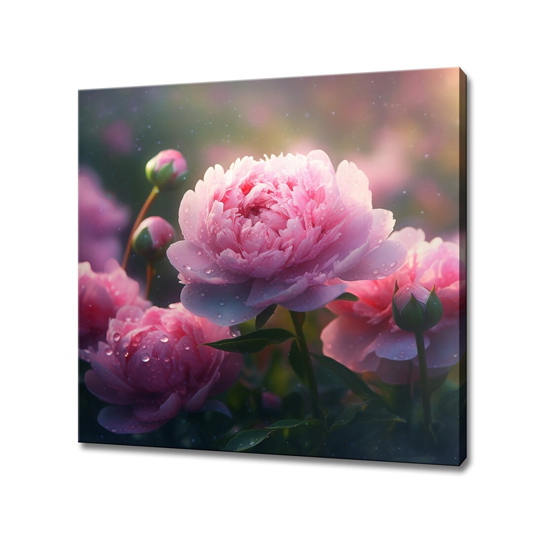 Beautiful Peonies Canvas Art Print | Botanical Floral Picture | Print ...