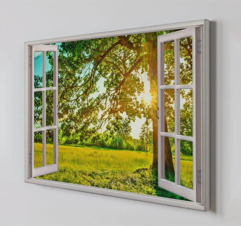 Sunny Summer Day Landscape Canvas Print Wall Art, Green Scenery, Nature ...