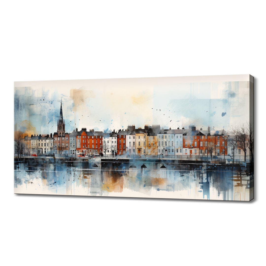 Dublin Capital of Ireland Canvas Print Wall Art, Modern Design Home ...