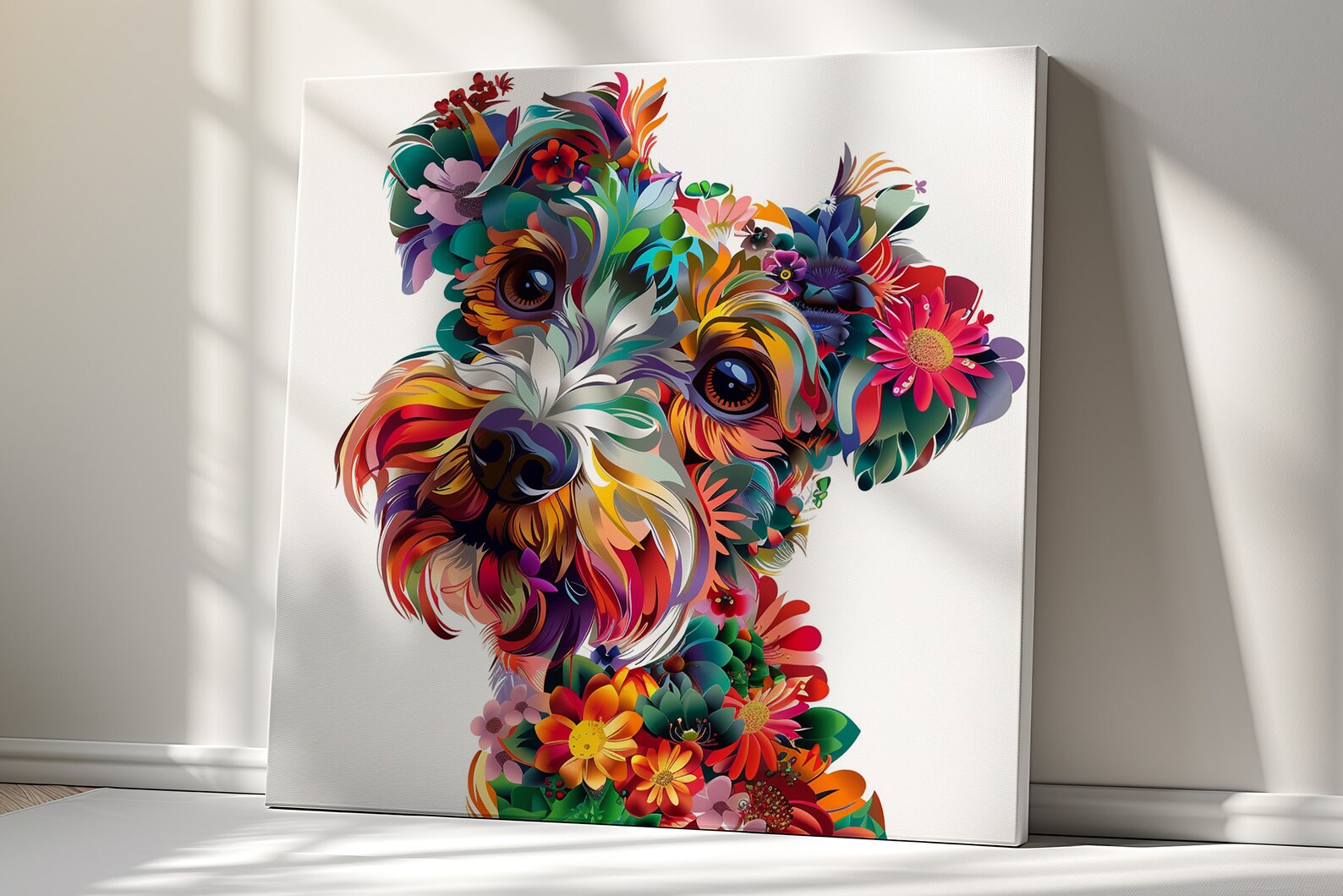 Schnauzer Canvas Print, Handmade Gift, Wall Hanging Home Decor, Art ...