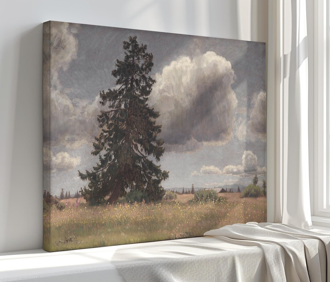 Niels Skovgaard Spruce Tree Canvas Print: Vintage Style Wall Art - Etsy