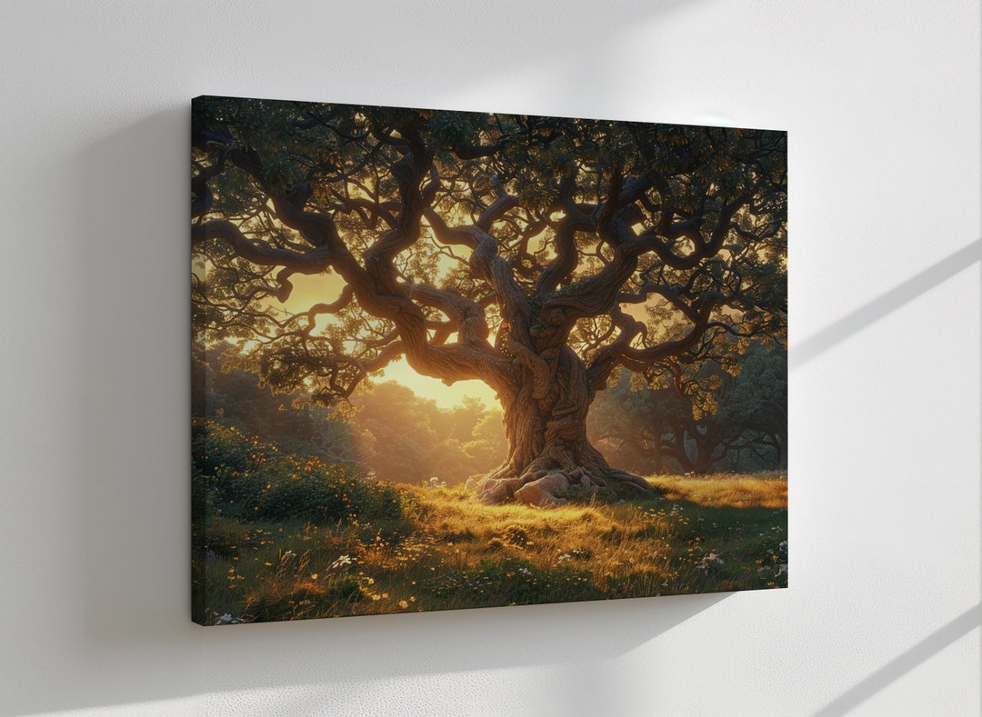 A Magnificent Tree Canvas Print, Landscape Wall Art, Elegant Home Decor ...