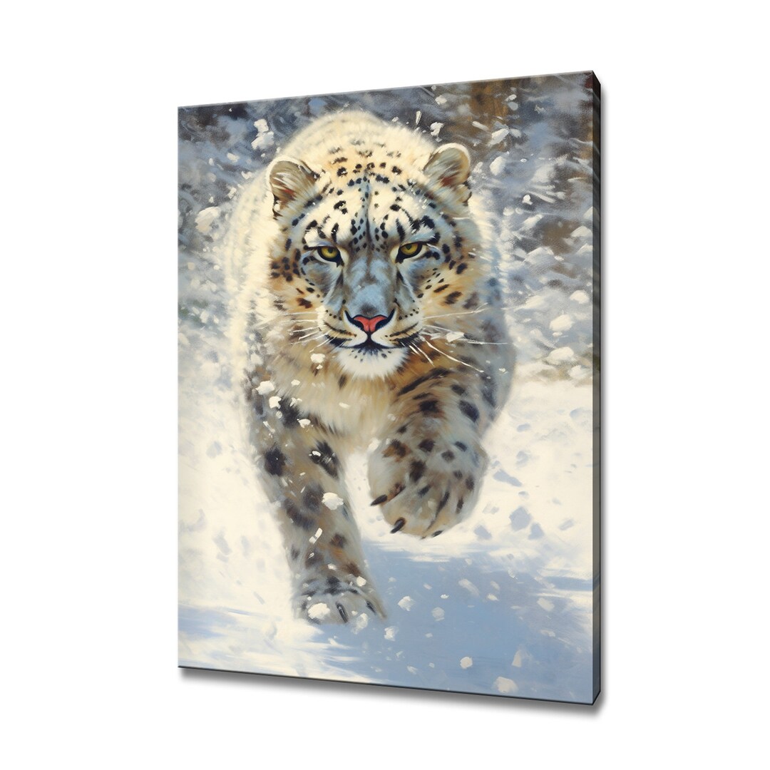 Snow Leopard Art Print | Colourful Animals Canvas Picture | Wild Life ...