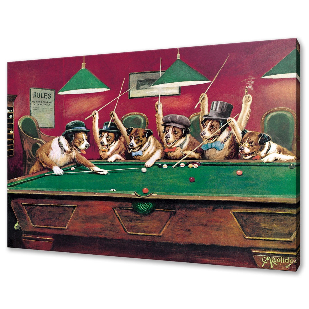 Cassius Marcellus Coolidge Dogs Kelly Pool Canvas Print Picture Wall ...