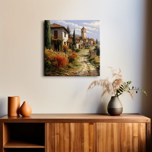 A Village in Turkey Art Print | Canvas Wall Hanging Picture | Colourful ...