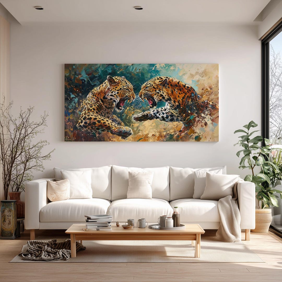 Leopards Canvas Print Wall Art – Contemporary Wildlife Art - Etsy