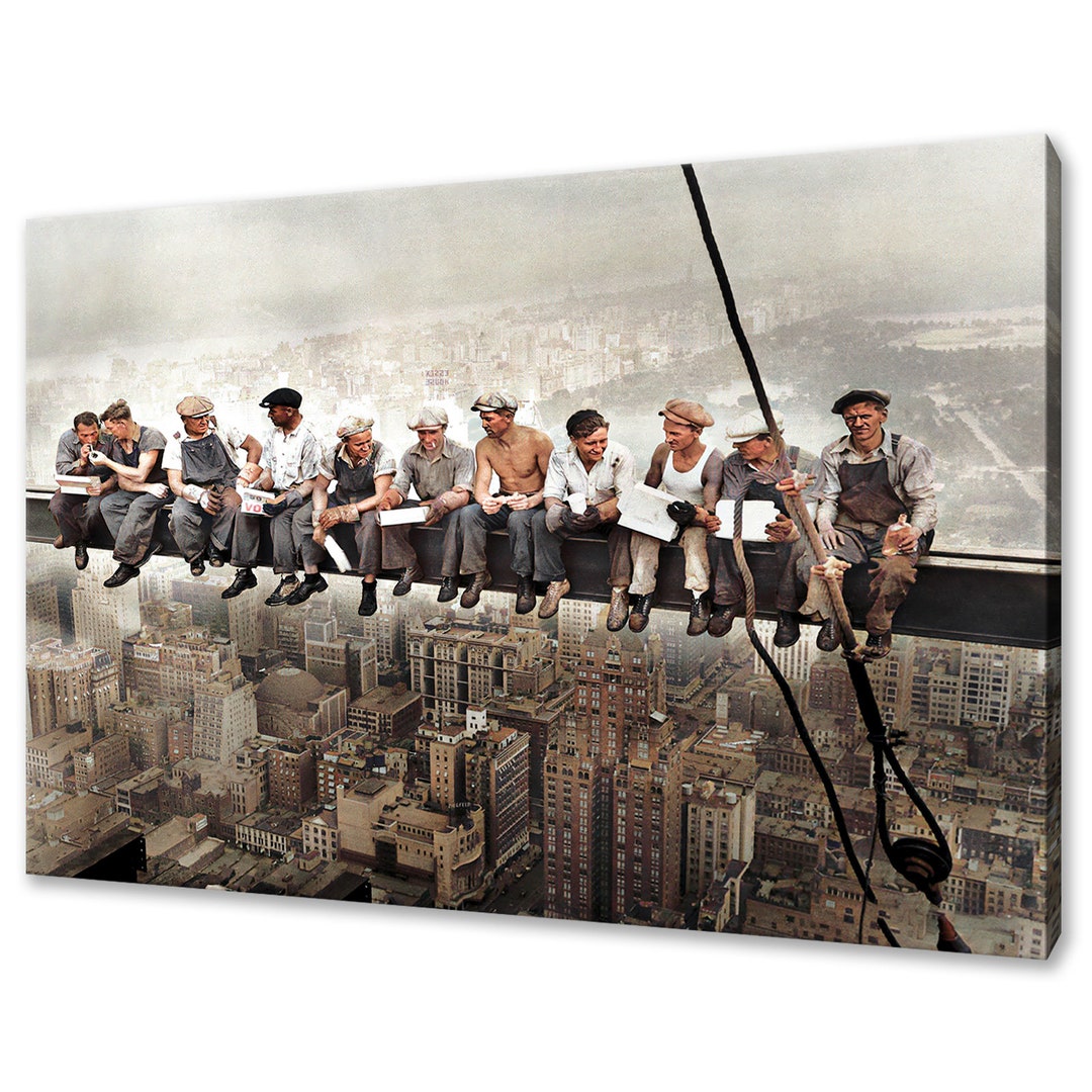 Lunch Atop A Skyscraper Canvas Print Picture Wall Art Fast Delivery - Etsy
