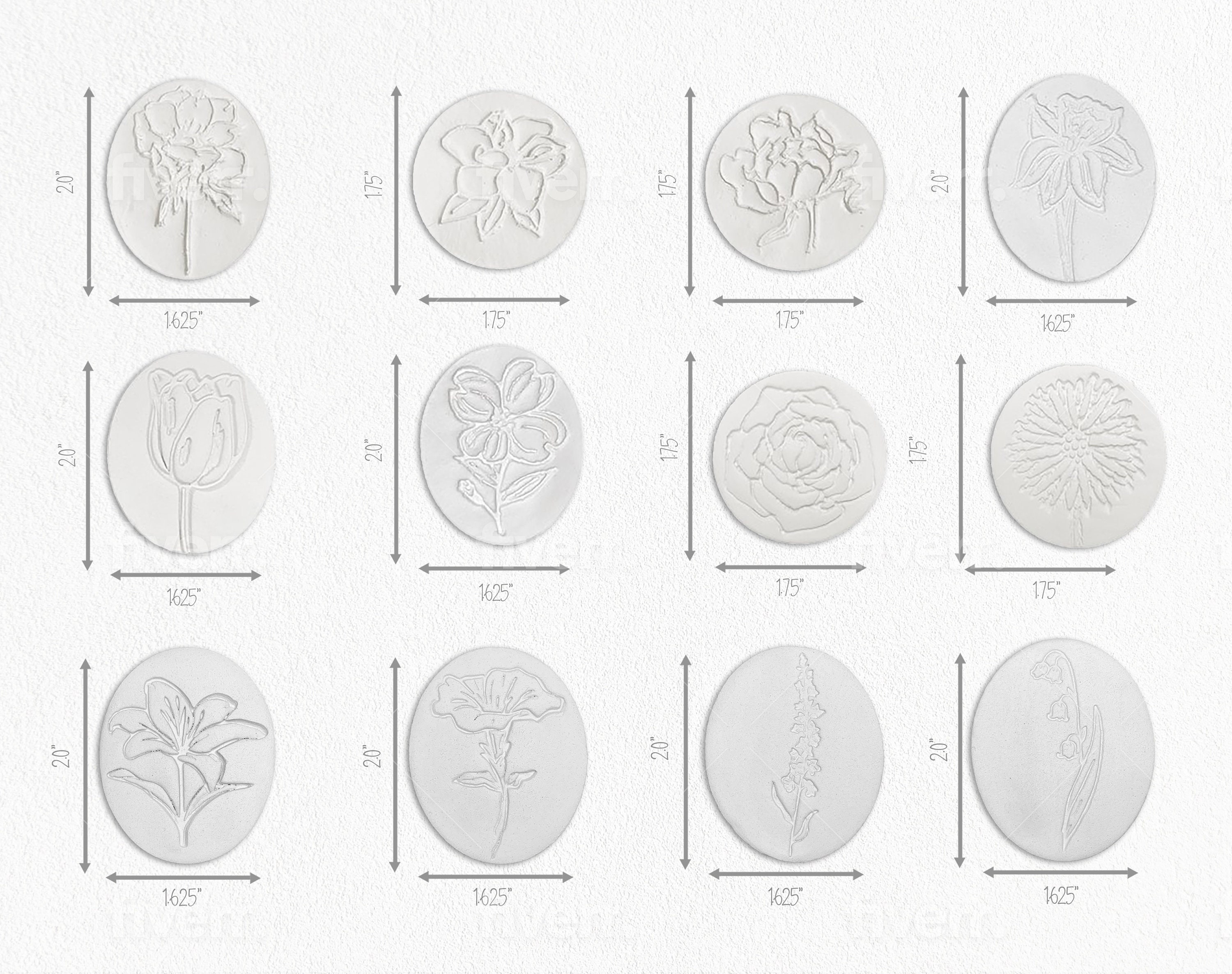 Handmade Floral Embossed Intaglios White Italian Clay Home - Etsy