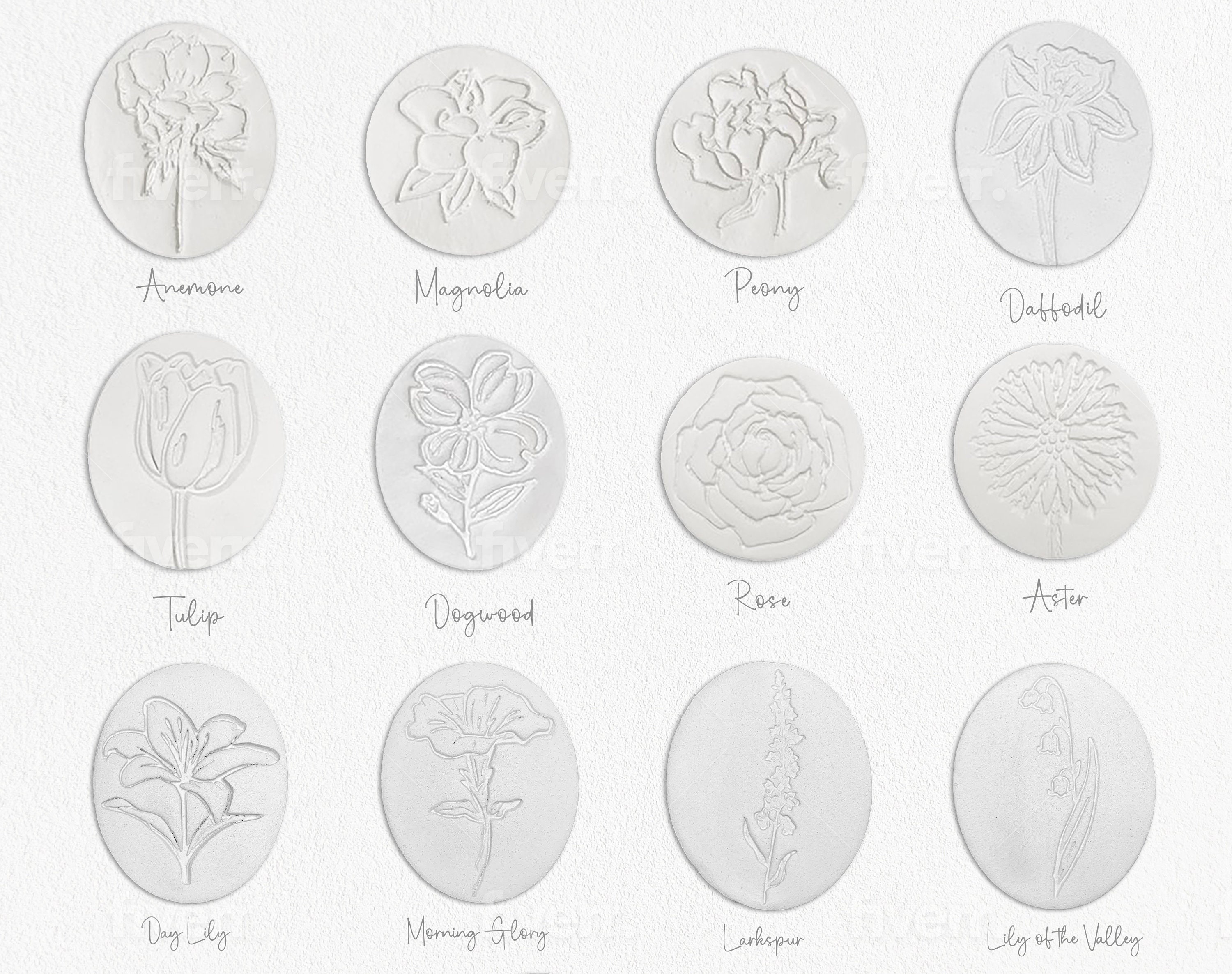 Handmade Floral Embossed Intaglios White Italian Clay Home - Etsy