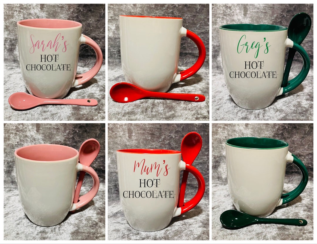 Personalised Hot Chocolate Mug With Spoon - Etsy UK